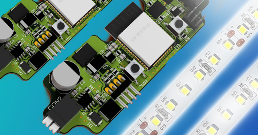 Schematic for Volumetric: Wifi LED Strip controller: Wi-Fi LED strip...