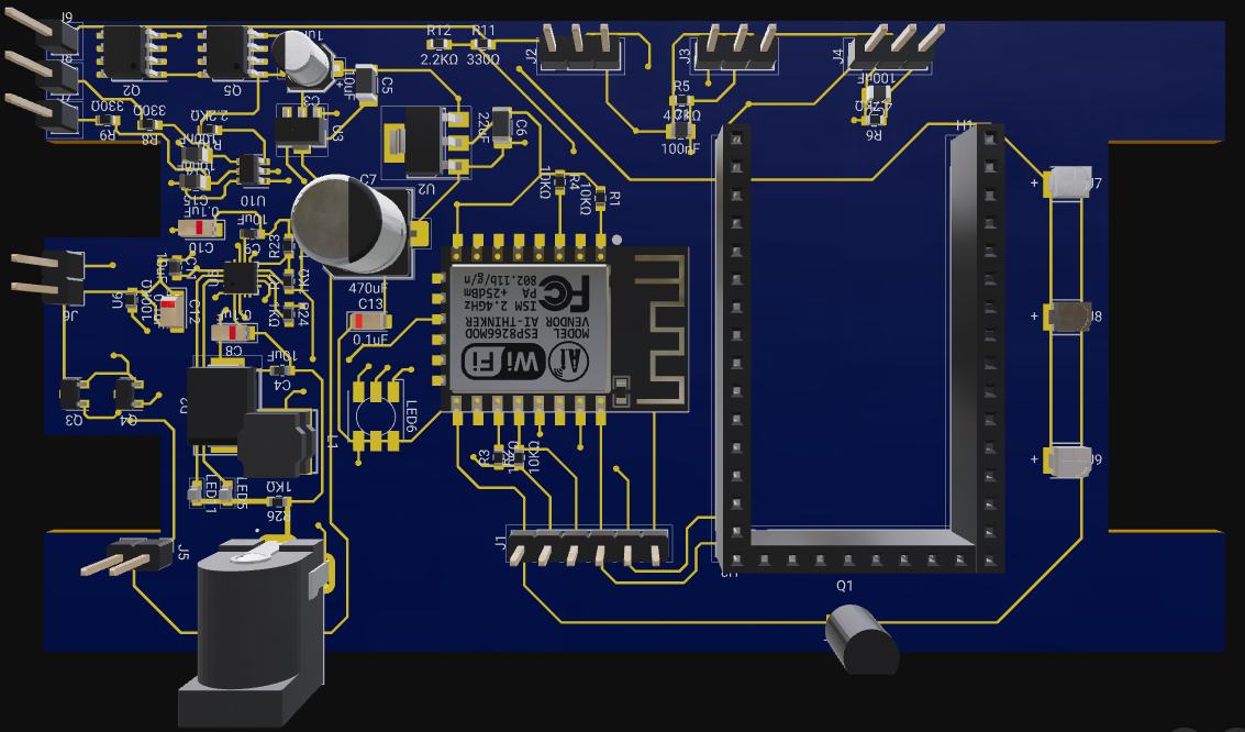 Schematic for TEMP Monitoring: 2Cell Battery Charger & A9G Module
