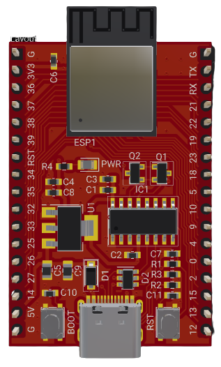 Schematic for ESP32-MINI-1 Reference Design: This project is a...
