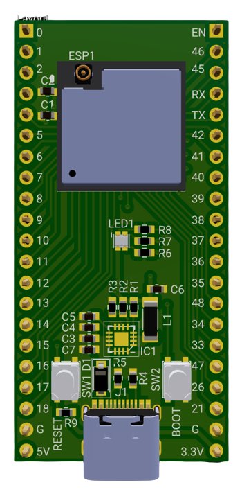 Schematic for ESP32-S3-MINI-1U Reference Design: This project is a...