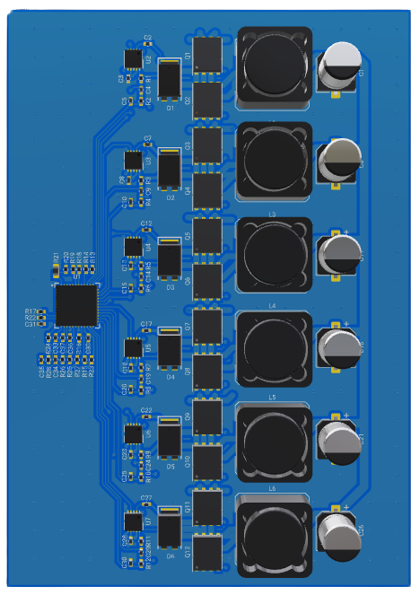 Schematic for VRM: 6-phase voltage regulator module (VRM) · Flux