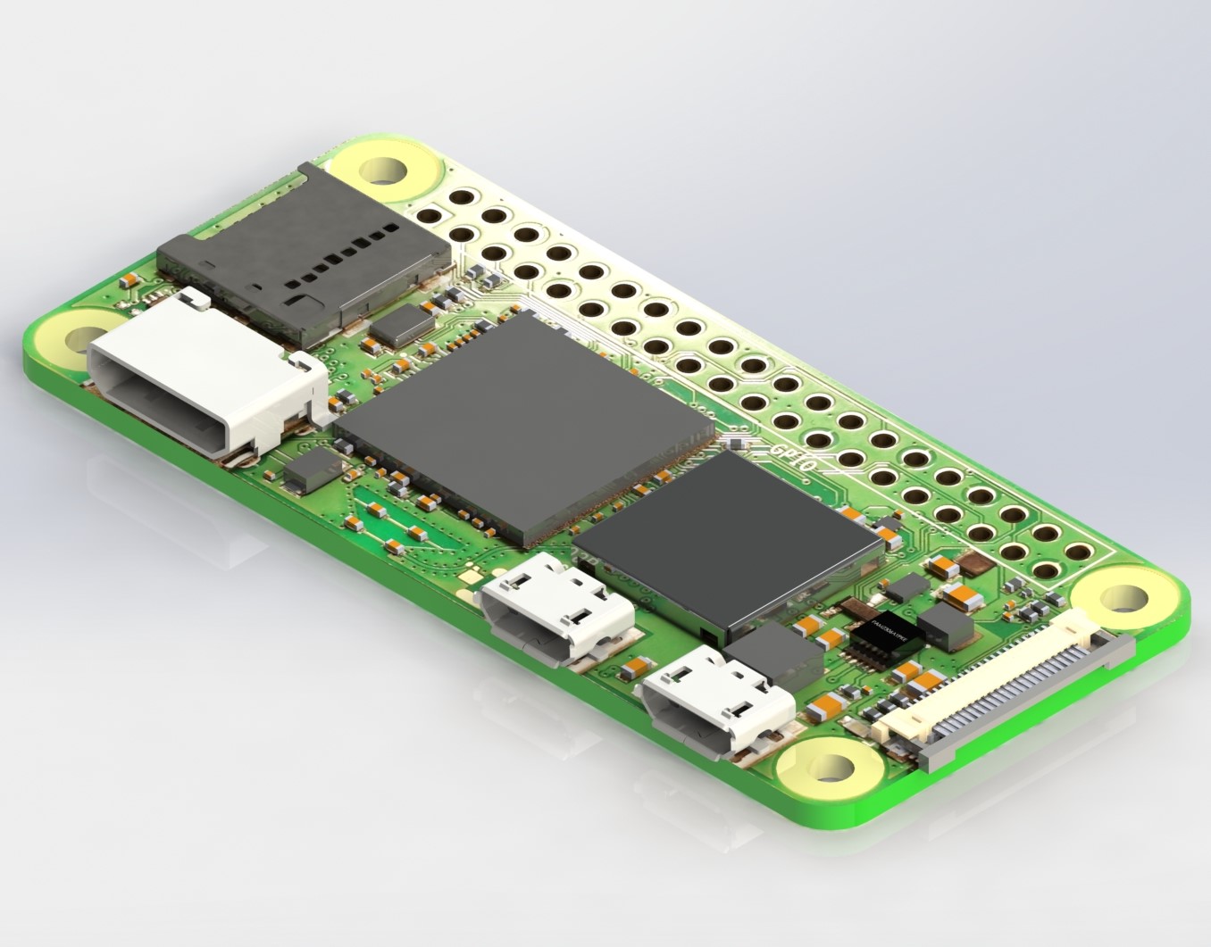 Schematic Symbol for Raspberry Pi Zero with ethernet shield: Through...