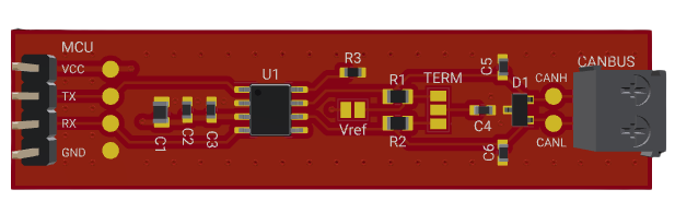 Schematic for SN65HVD230 Reference Design: This SN65HVD230DR-based...