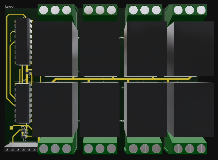 Schematic for 8 Serial Relays: This simple board is based on...