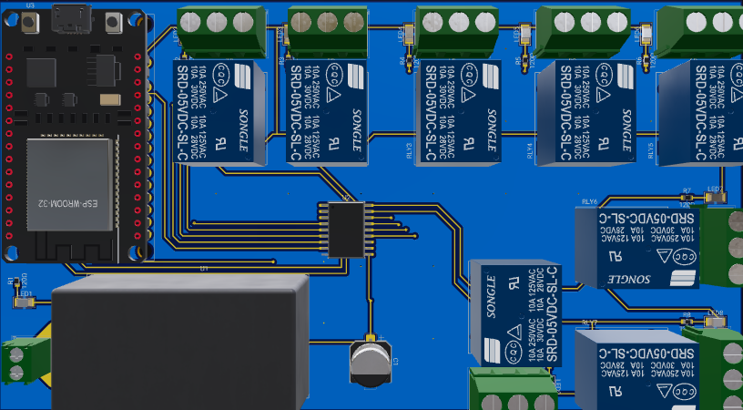 Schematic for ESP32 8 Relay Board v4: ESP32 8 Relay Board. Has...